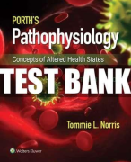 Porth’s Pathophysiology 10th Edition Norris Test Bank / NURSING - Knoowy